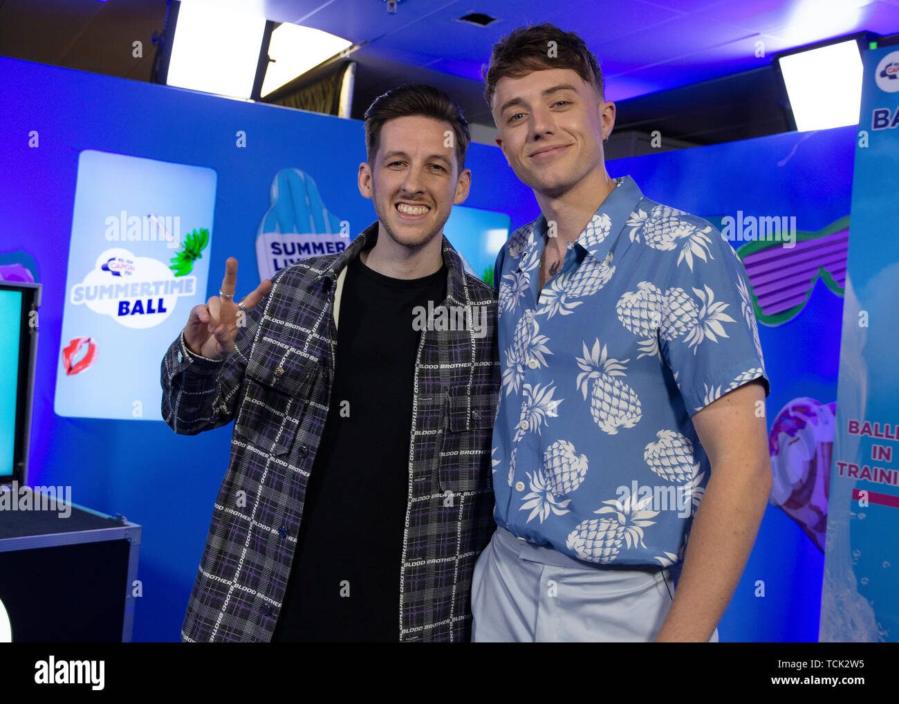 Sigala with Capital FM presenter Roman Kemp in the on air studio during ...