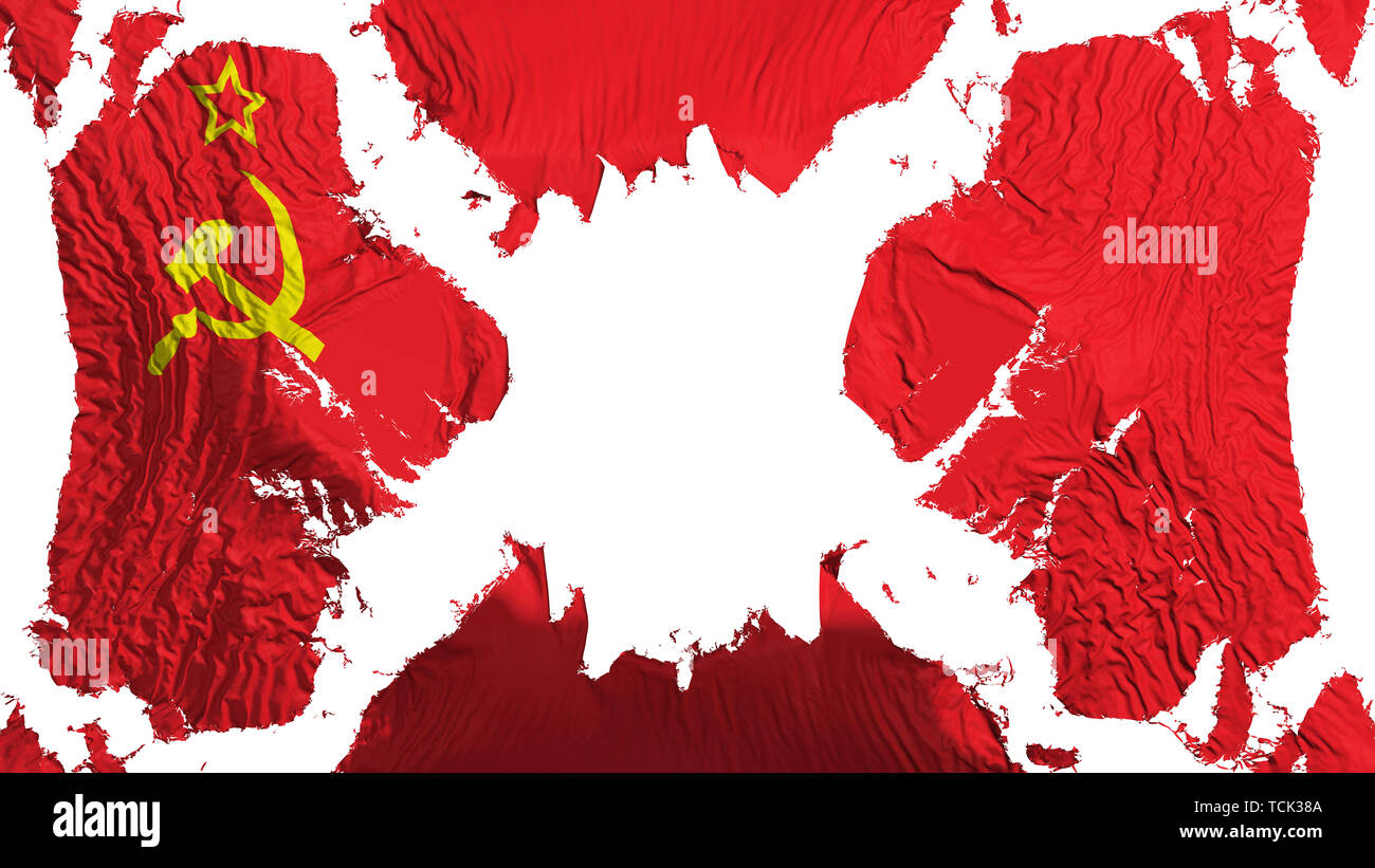 Ussr torn flag fluttering in the wind Stock Photo - Alamy