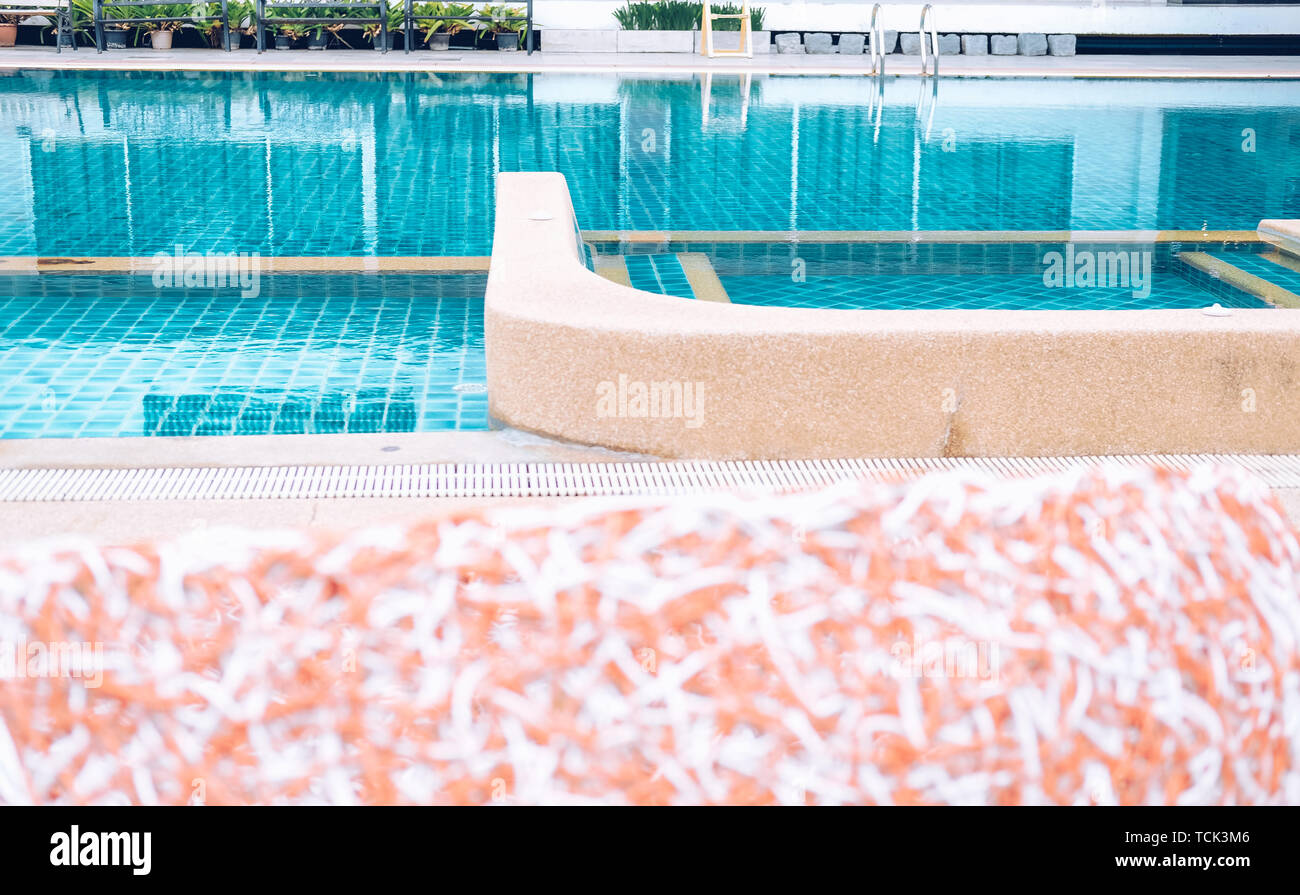 swimming pool in hotel resort. summer holiday vacation lifestyle Stock ...