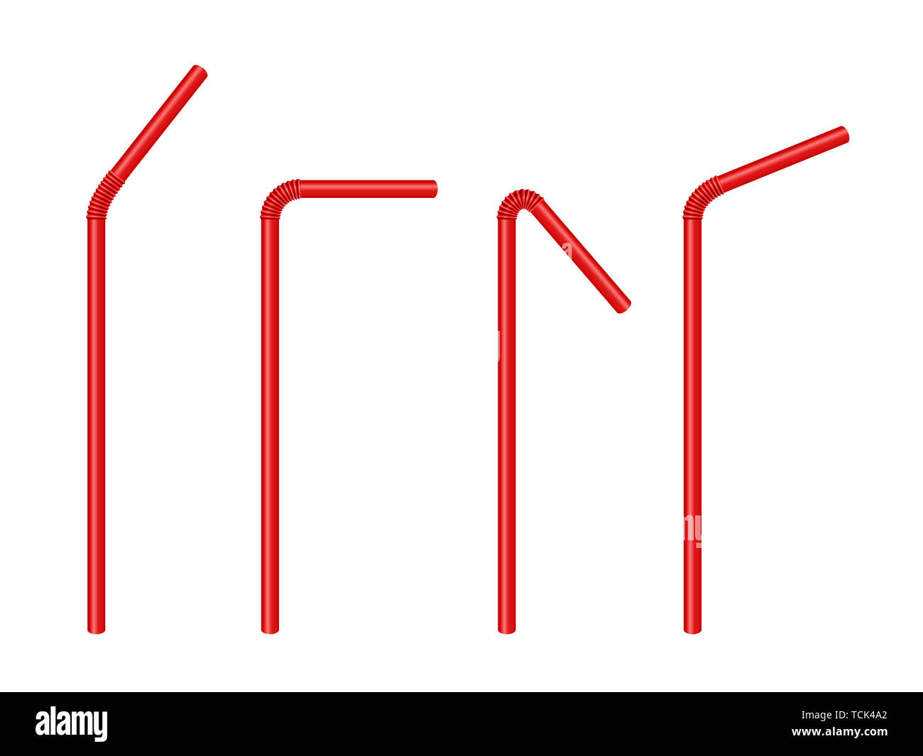 Drinking straw set on a white background. Vector illustration Stock ...