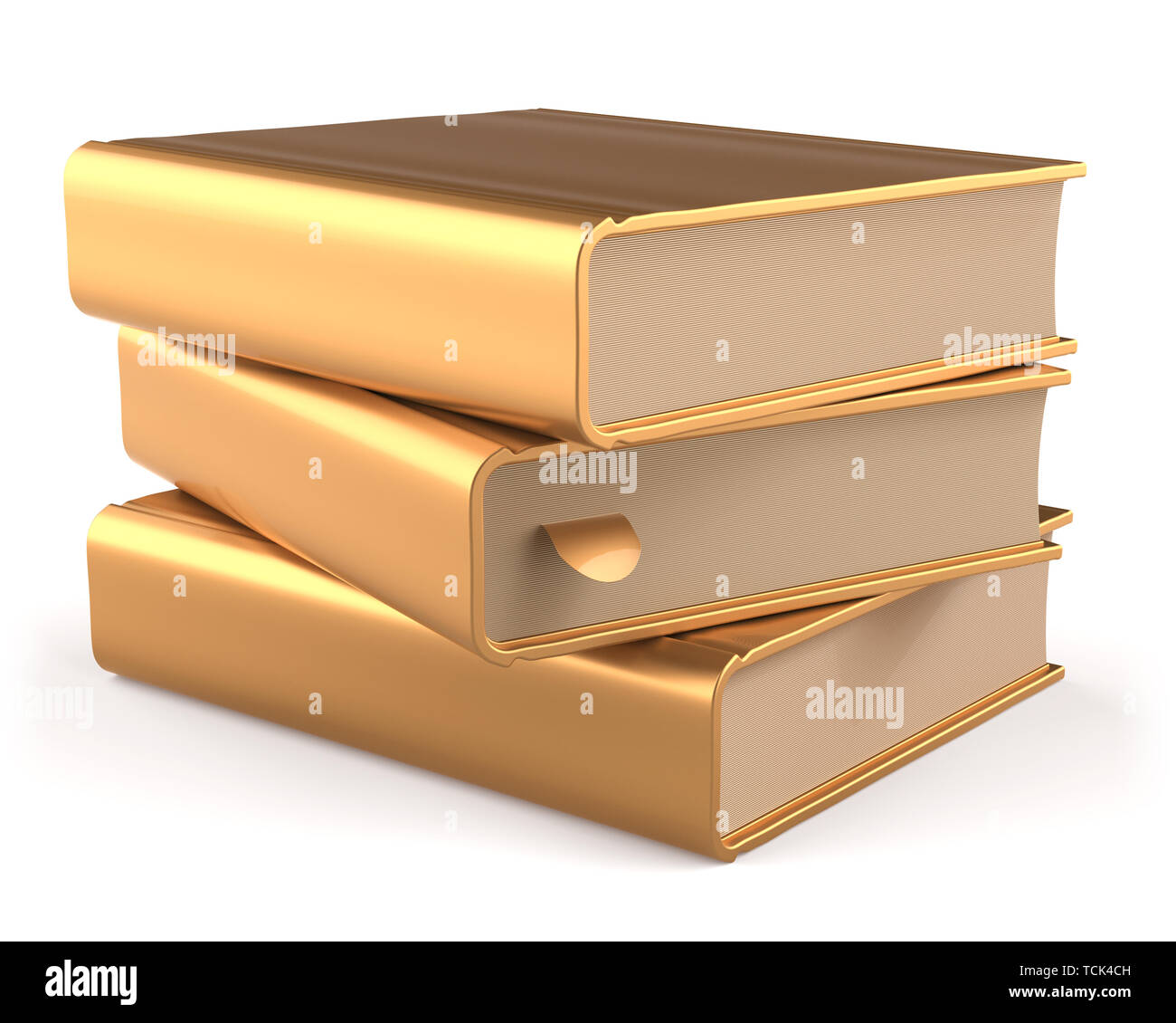 Books stack golden textbooks three 3 blank yellow gold and bookmark ...