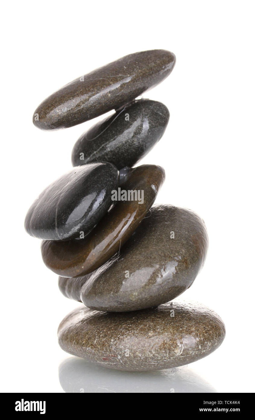 Stack of balanced stones isolated on white Stock Photo - Alamy
