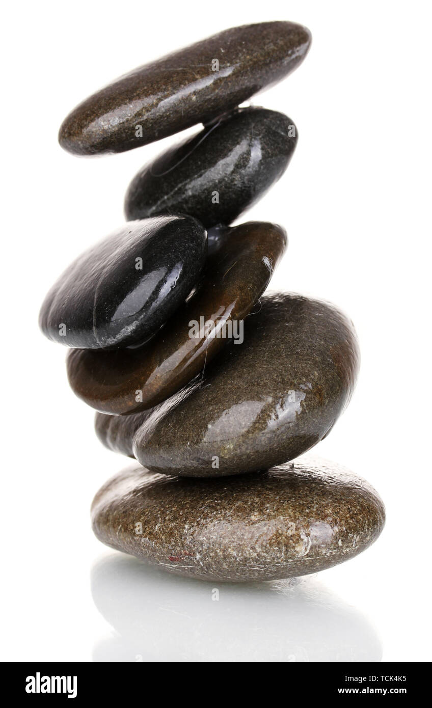 Stack of balanced stones isolated on white Stock Photo - Alamy