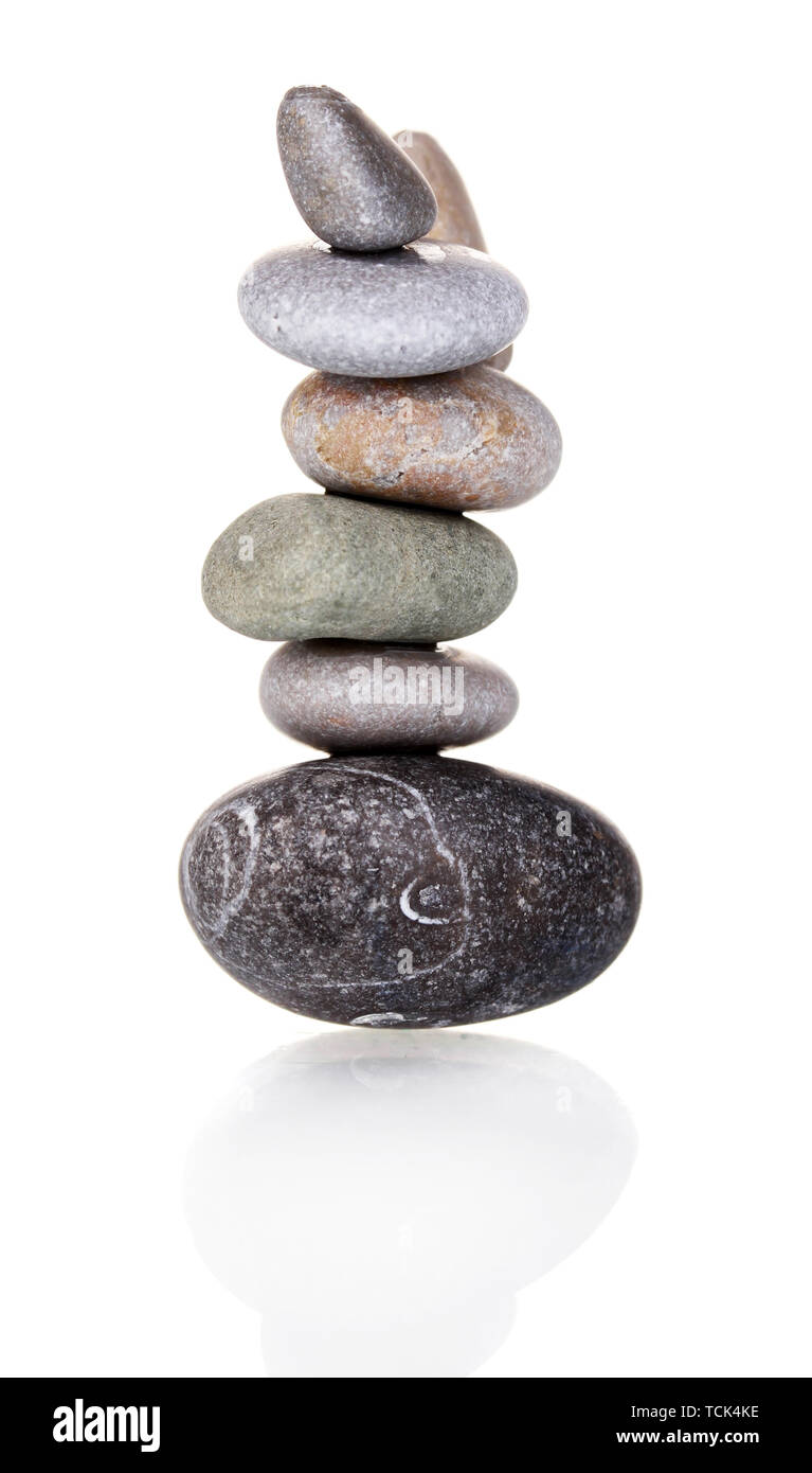 Stack of balanced stones isolated on white Stock Photo - Alamy