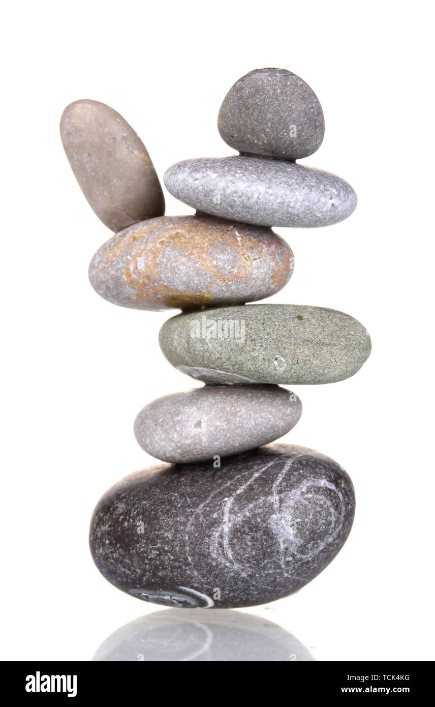 Stack of balanced stones isolated on white Stock Photo - Alamy