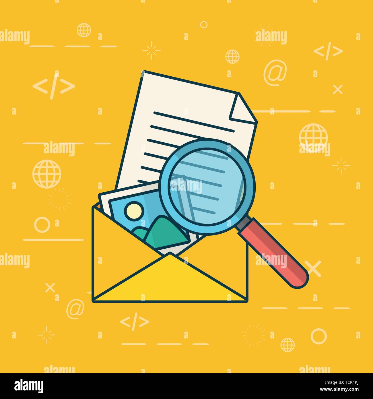 Email open magnifying glass hi-res stock photography and images - Alamy