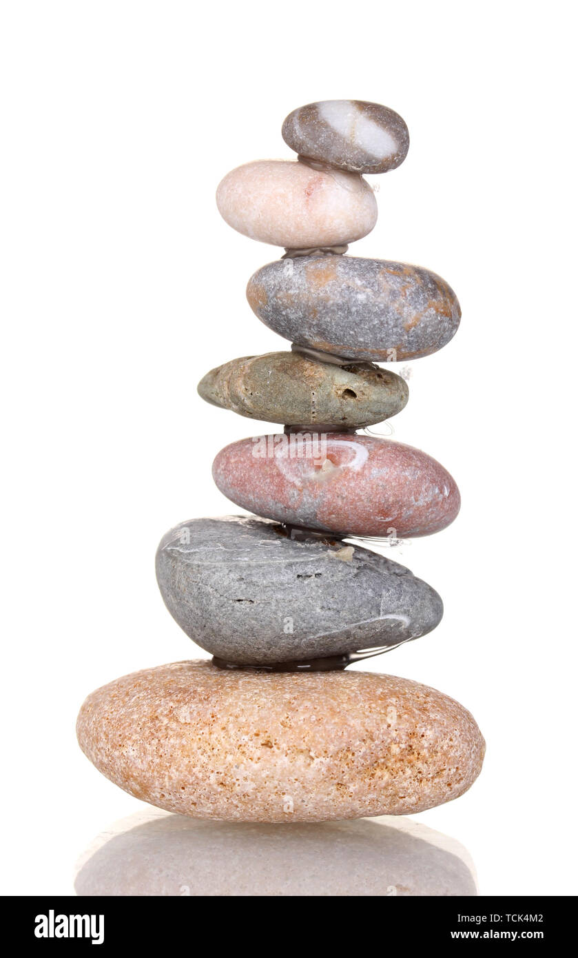 Stack of balanced stones isolated on white Stock Photo - Alamy