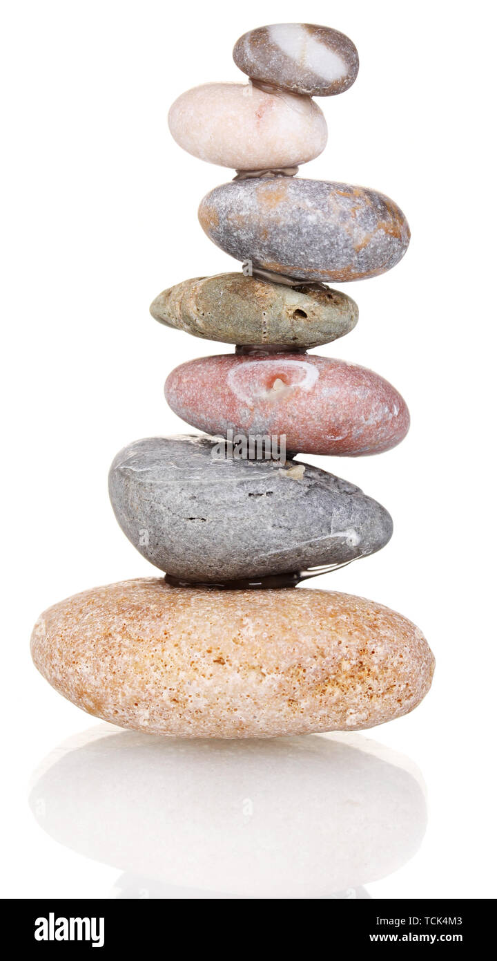 Stack of balanced stones isolated on white Stock Photo - Alamy