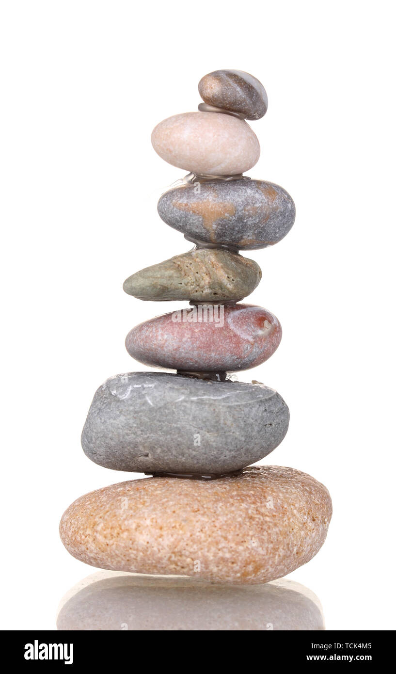 Stack of balanced stones isolated on white Stock Photo - Alamy