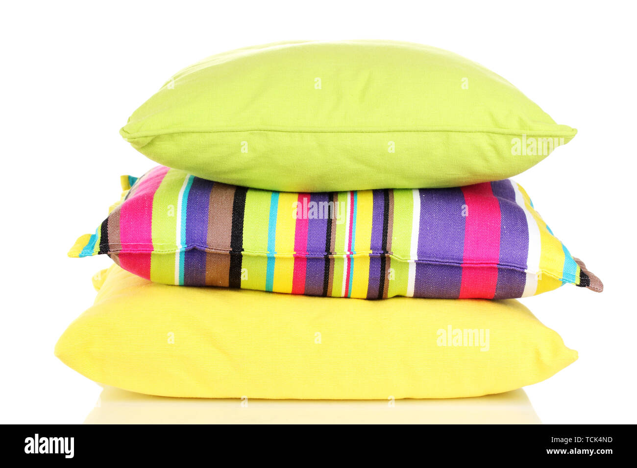 Bright color pillows isolated on white Stock Photo - Alamy