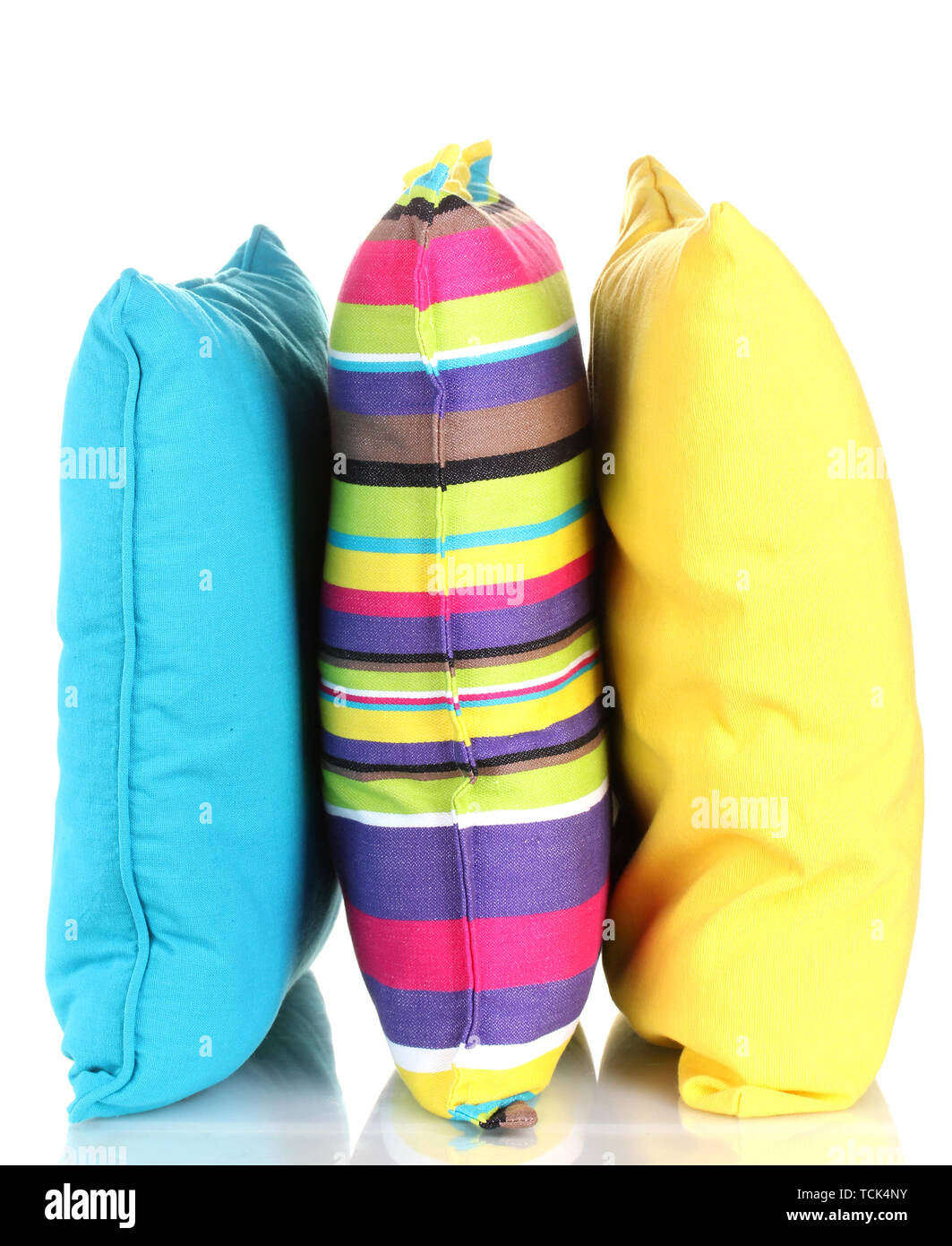 Bright color pillows isolated on white Stock Photo - Alamy