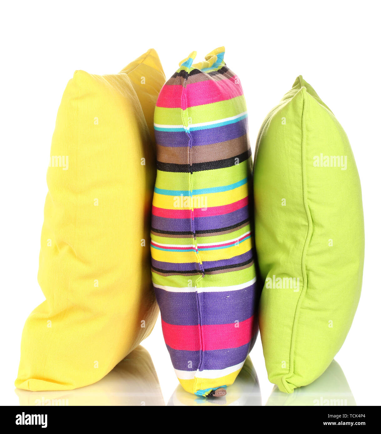 Bright color pillows isolated on white Stock Photo - Alamy