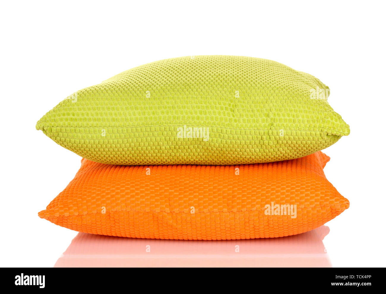 Bright color pillows isolated on white Stock Photo - Alamy