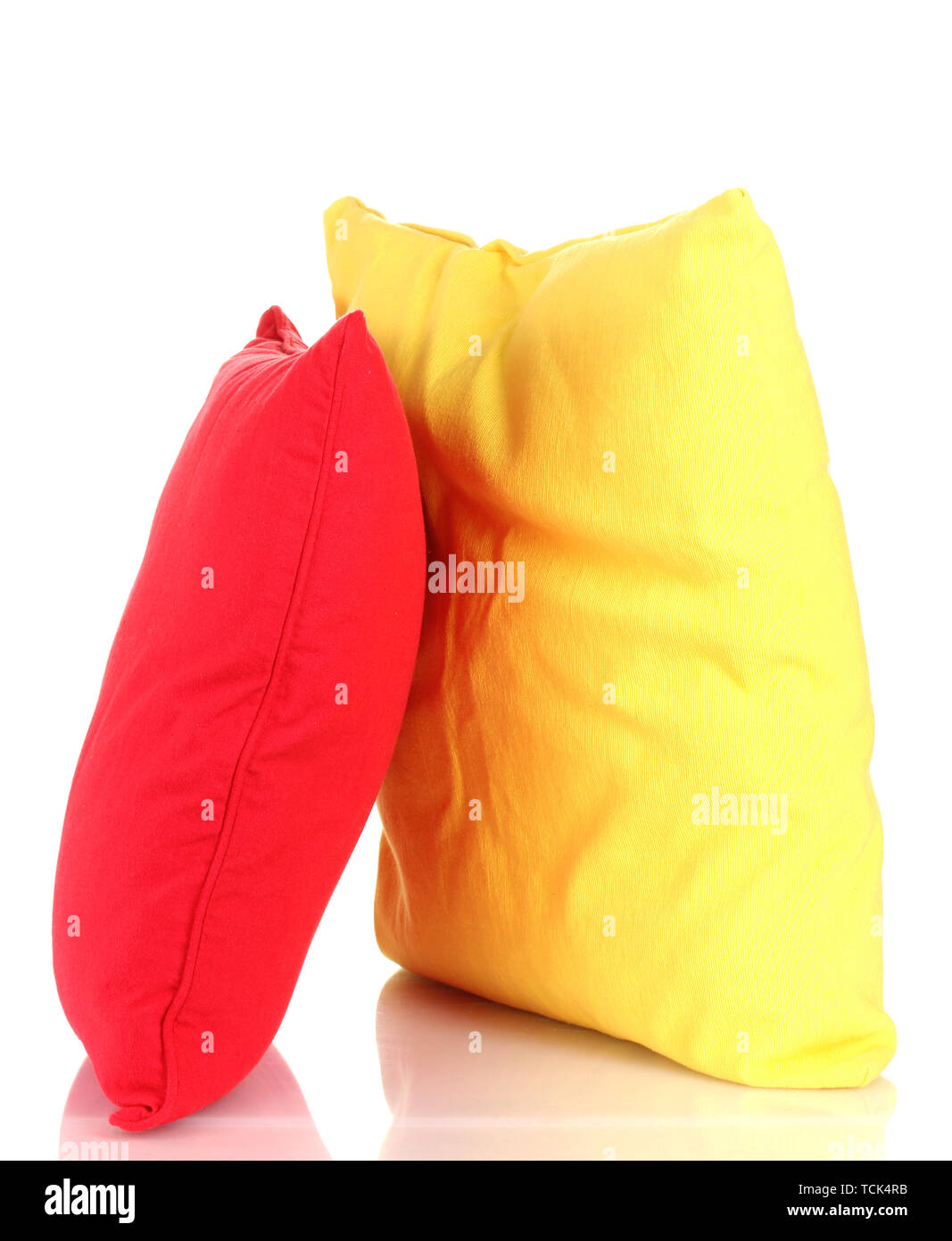 Bright color pillows isolated on white Stock Photo - Alamy