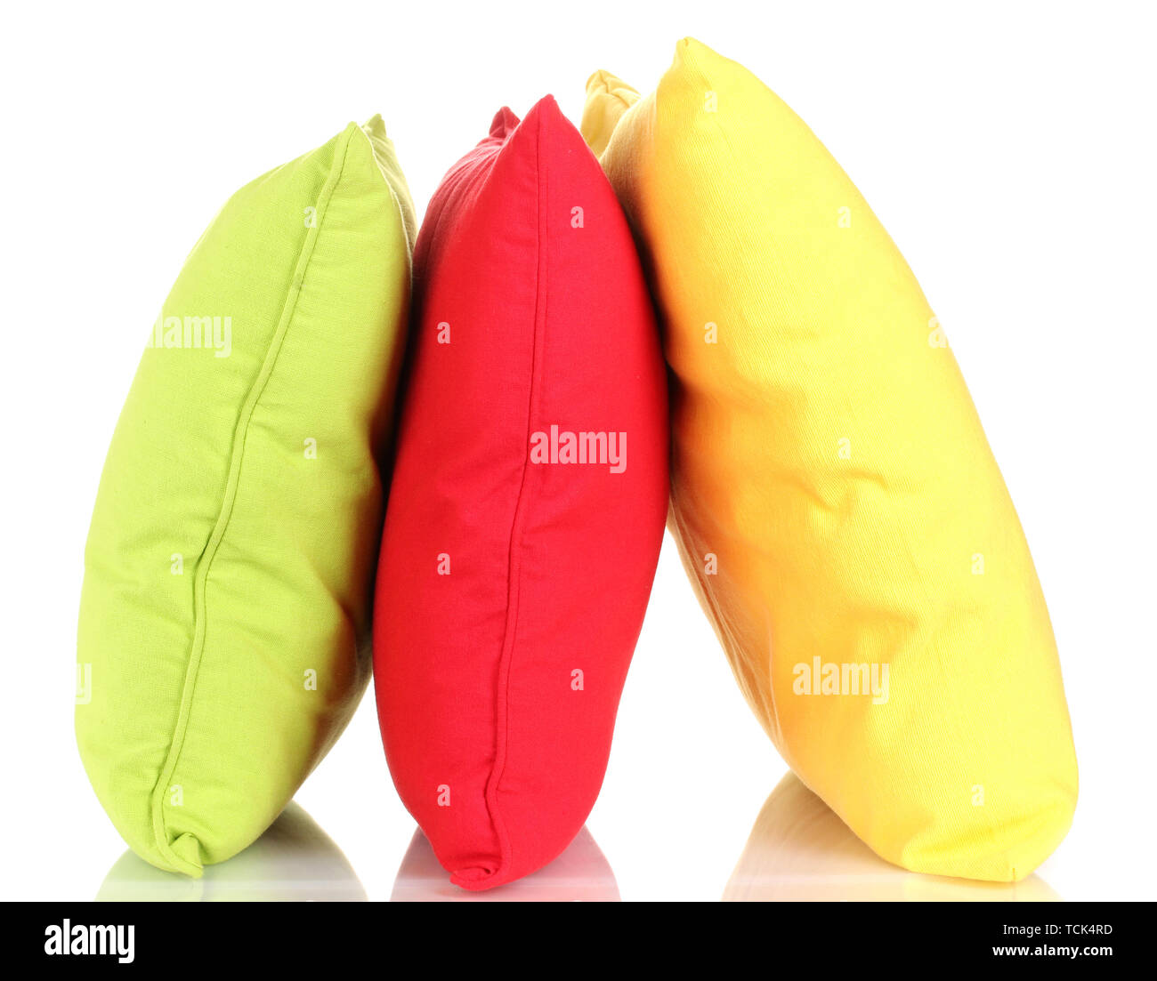 Bright color pillows isolated on white Stock Photo - Alamy