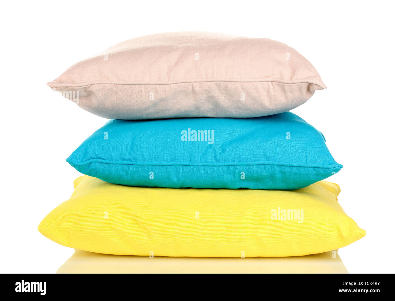 Bright color pillows isolated on white Stock Photo - Alamy