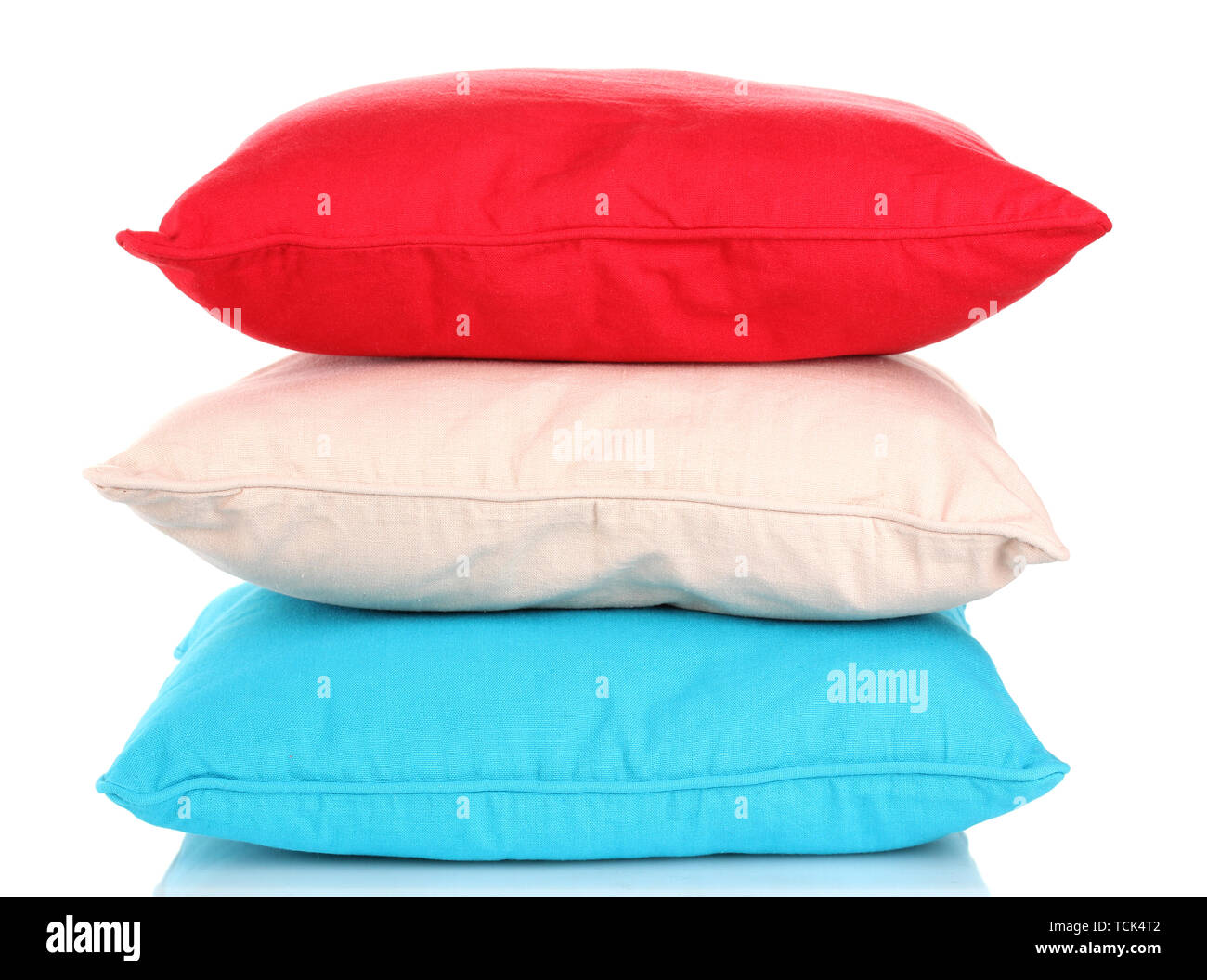 Bright color pillows isolated on white Stock Photo - Alamy