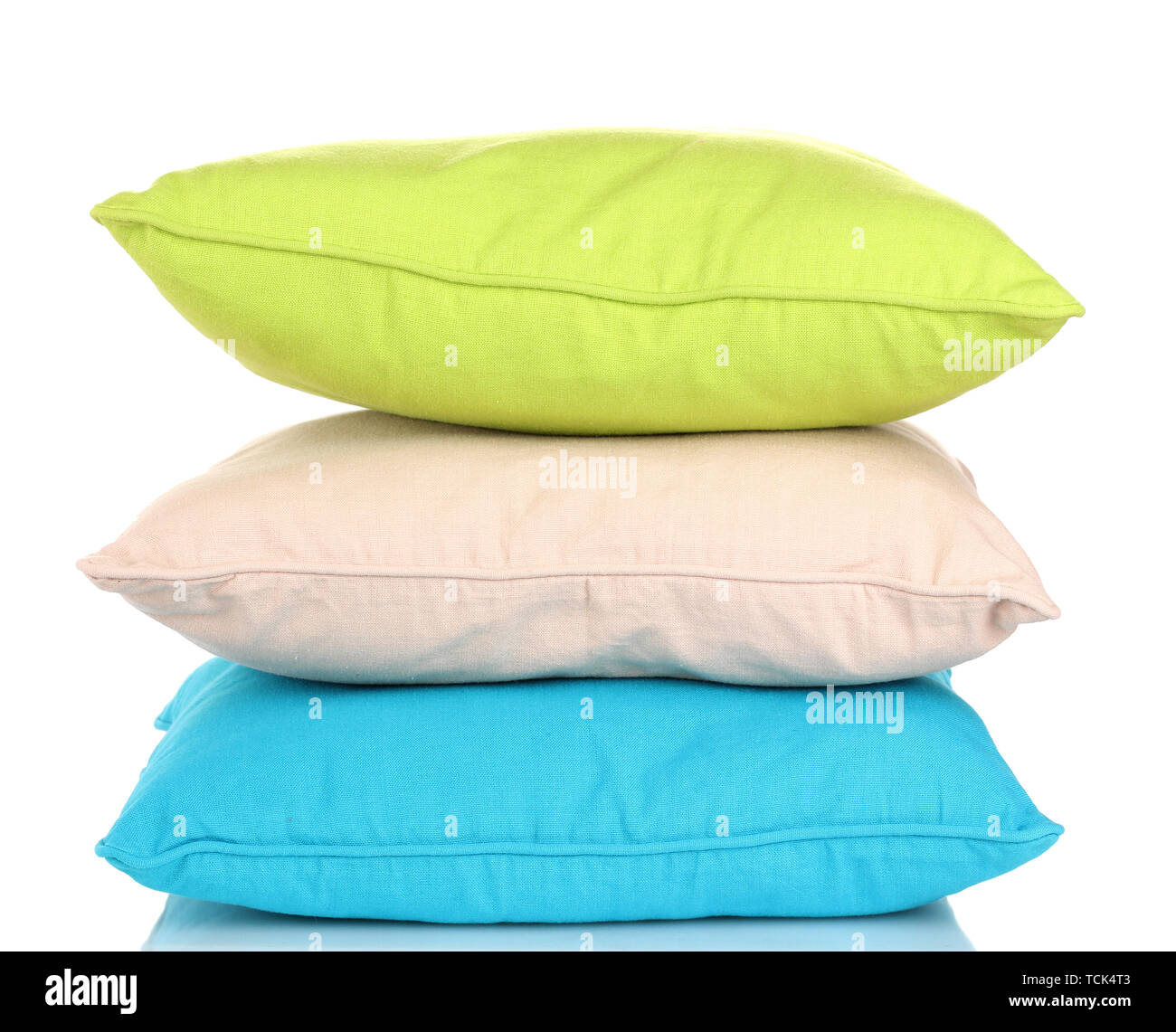 Bright color pillows isolated on white Stock Photo - Alamy