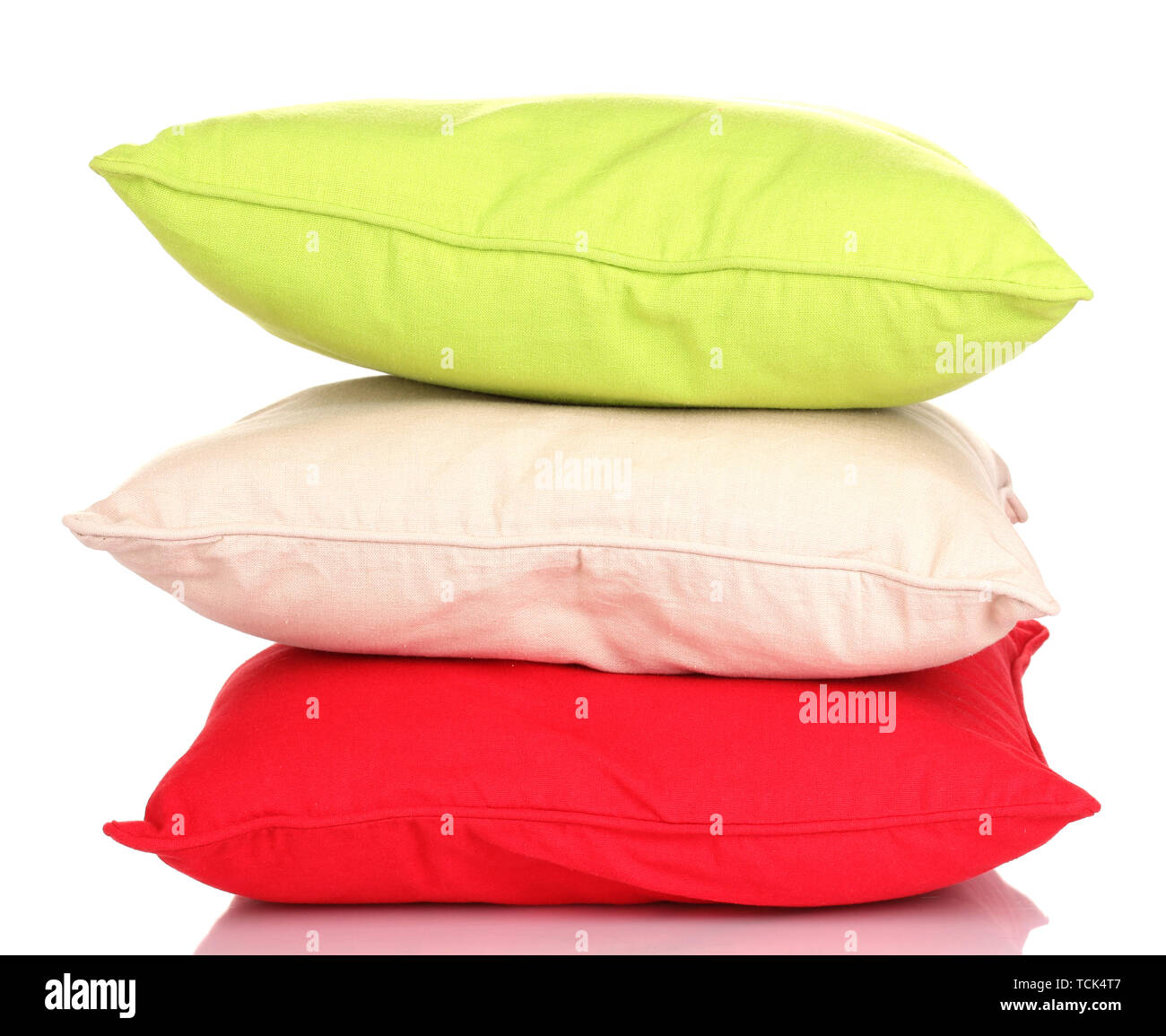 Bright color pillows isolated on white Stock Photo - Alamy