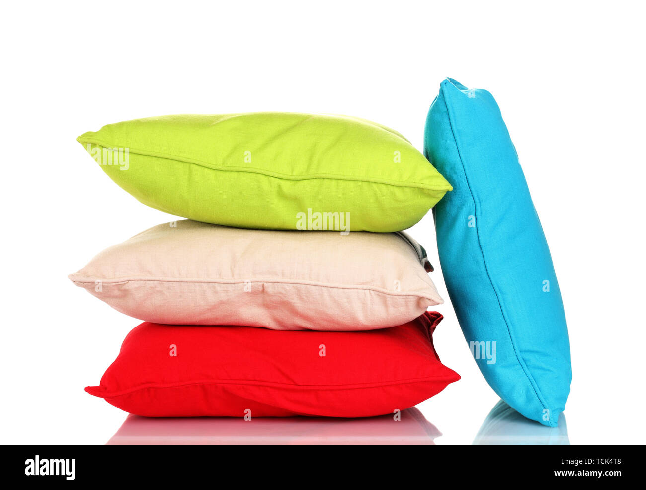 Bright color pillows isolated on white Stock Photo - Alamy