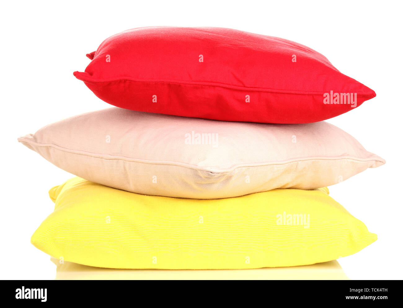Bright color pillows isolated on white Stock Photo - Alamy