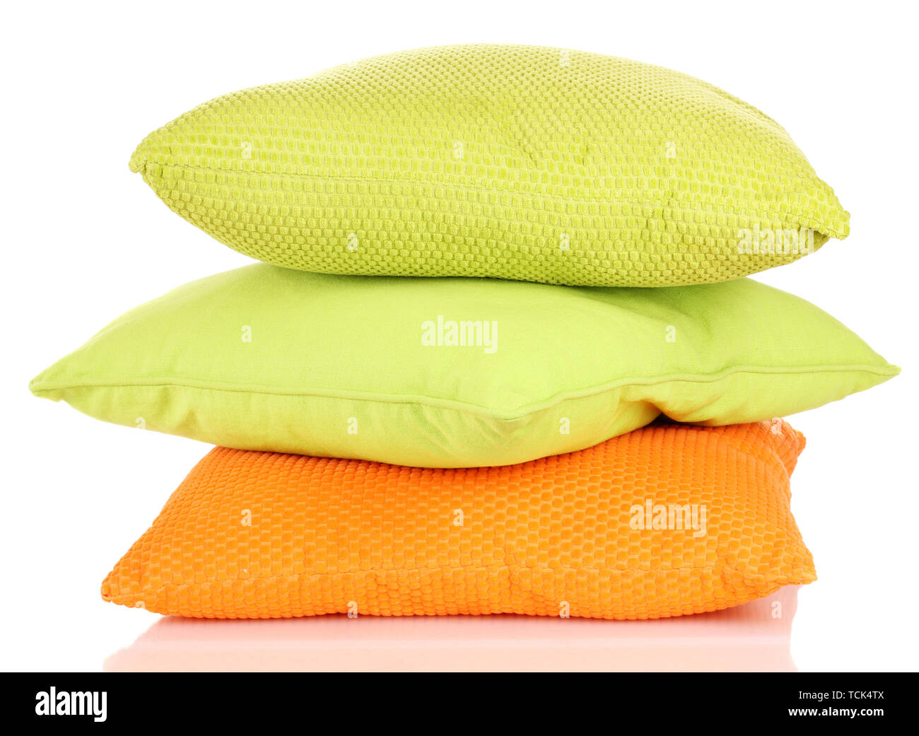 Bright color pillows isolated on white Stock Photo - Alamy