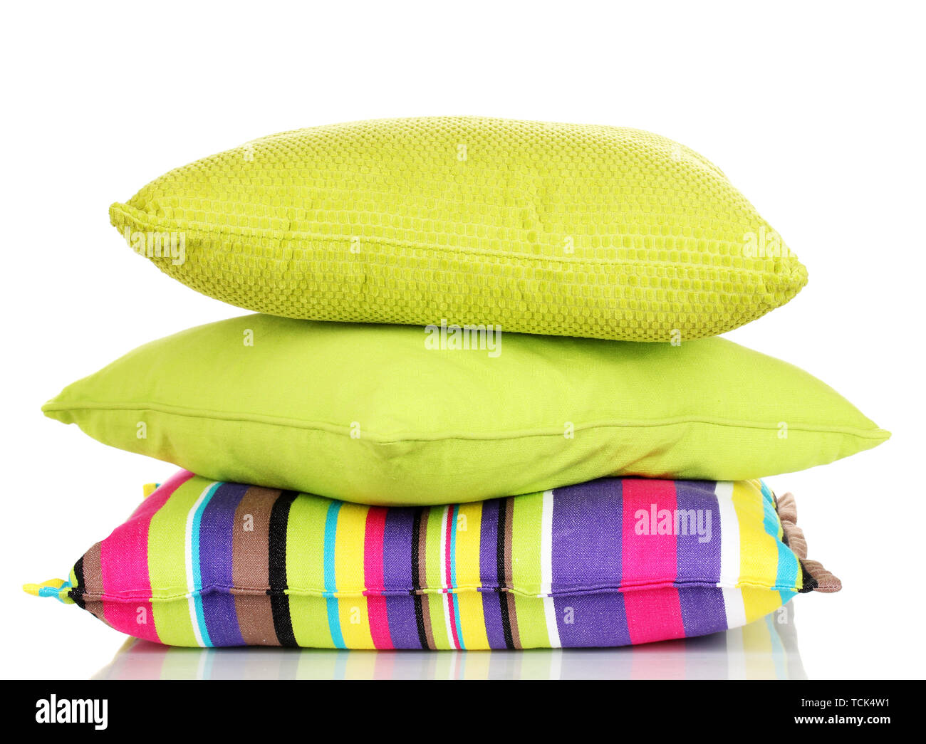 Bright color pillows isolated on white Stock Photo - Alamy