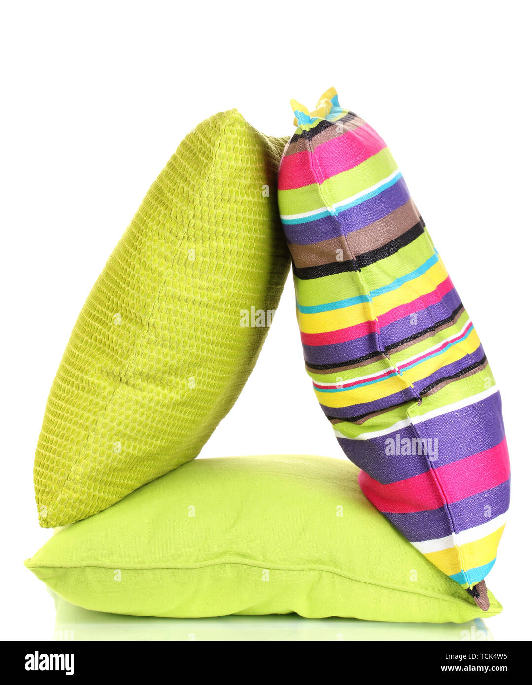 Bright color pillows isolated on white Stock Photo - Alamy