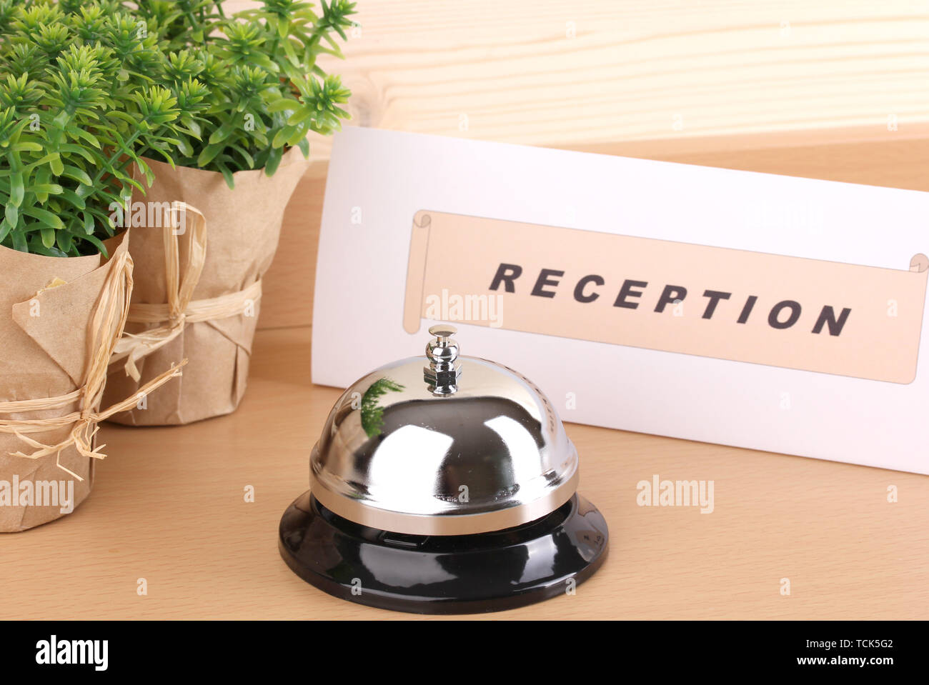 Hotel reception isolated on white Stock Photo - Alamy