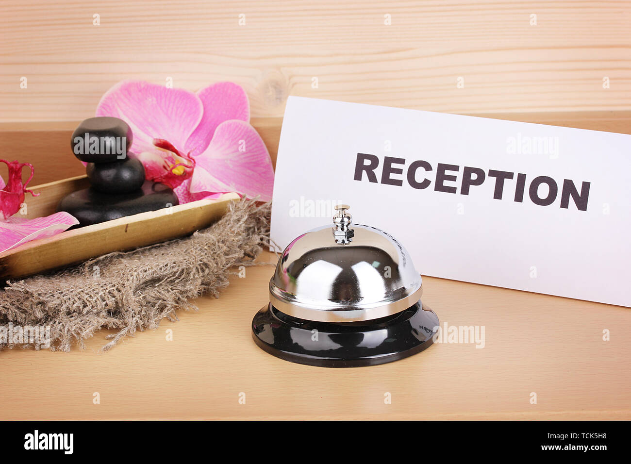 Hotel reception isolated on white Stock Photo - Alamy