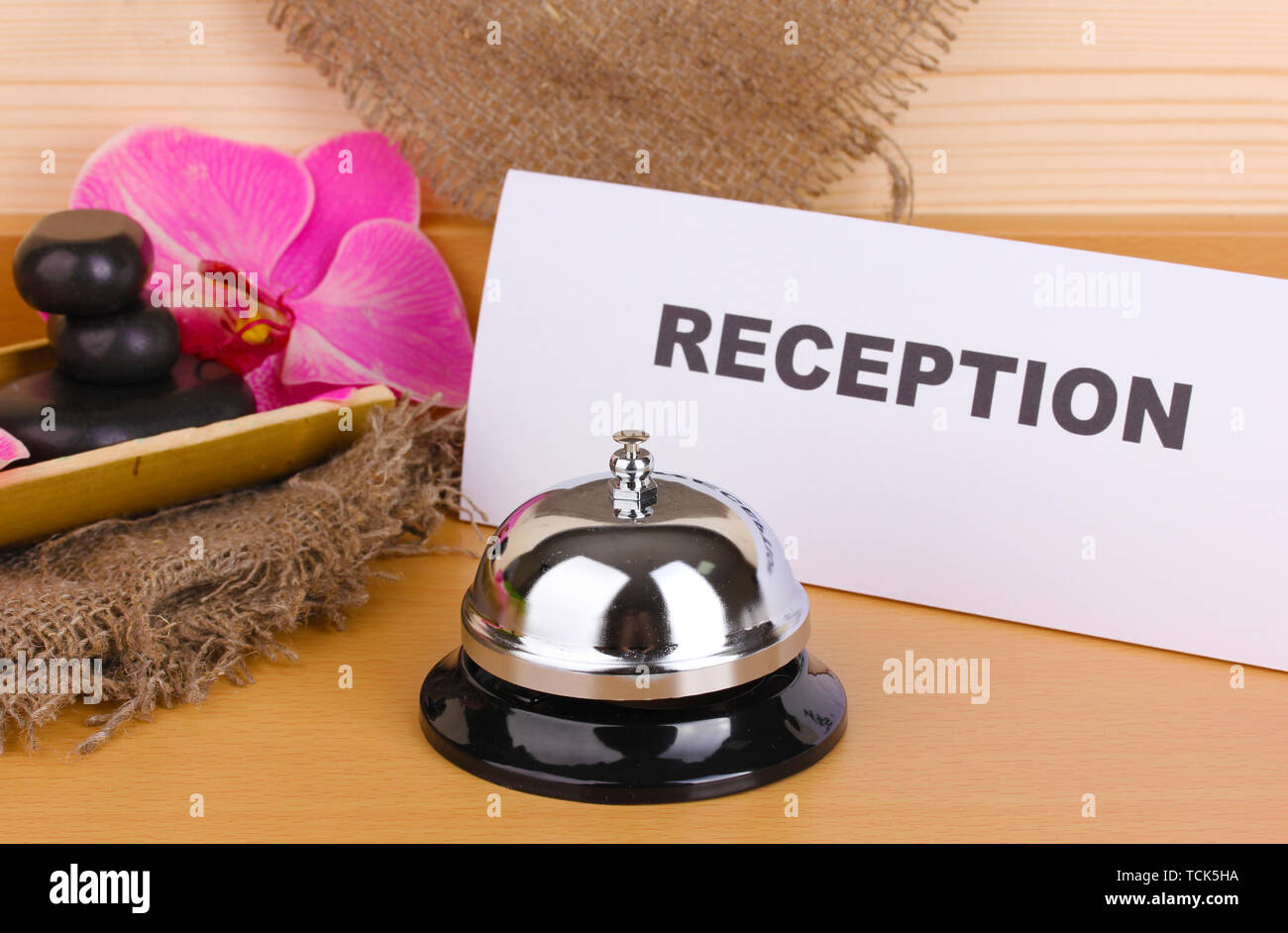 Hotel reception isolated on white Stock Photo - Alamy