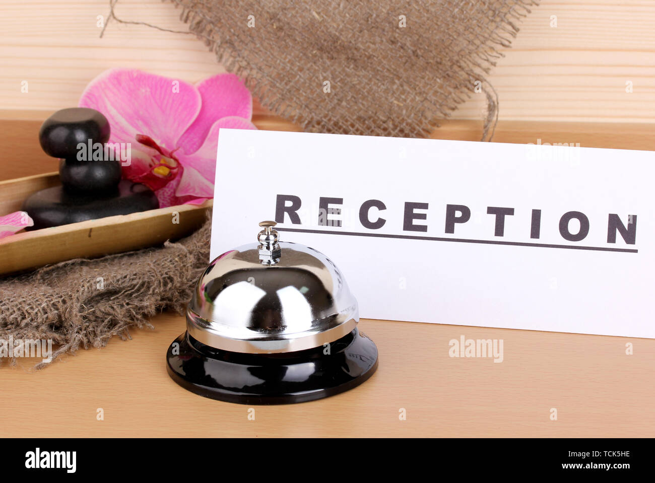 Hotel reception isolated on white Stock Photo - Alamy