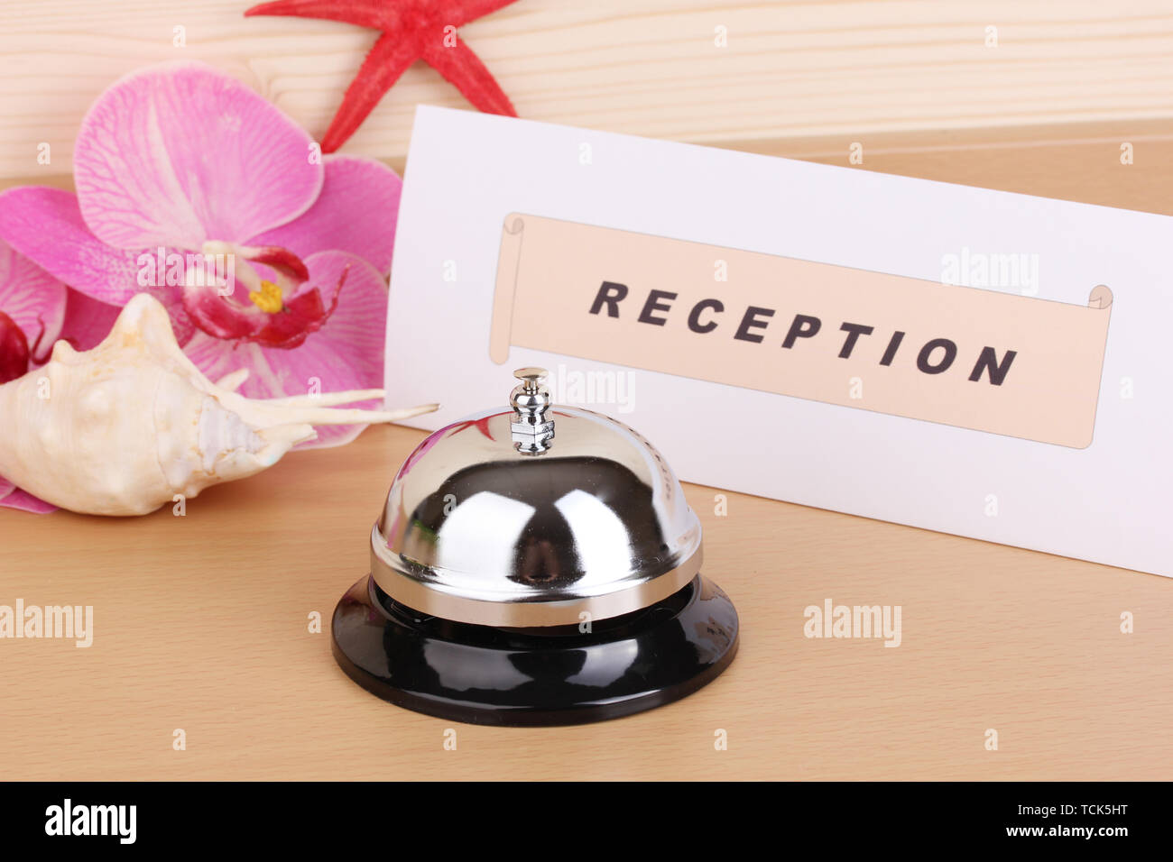 Hotel reception isolated on white Stock Photo - Alamy