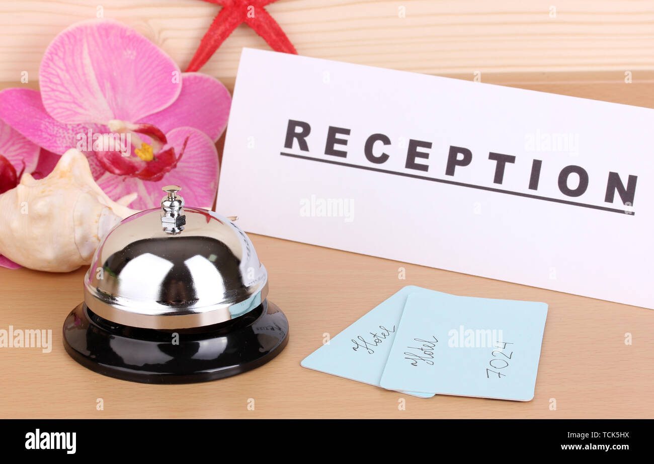 Hotel reception isolated on white Stock Photo - Alamy