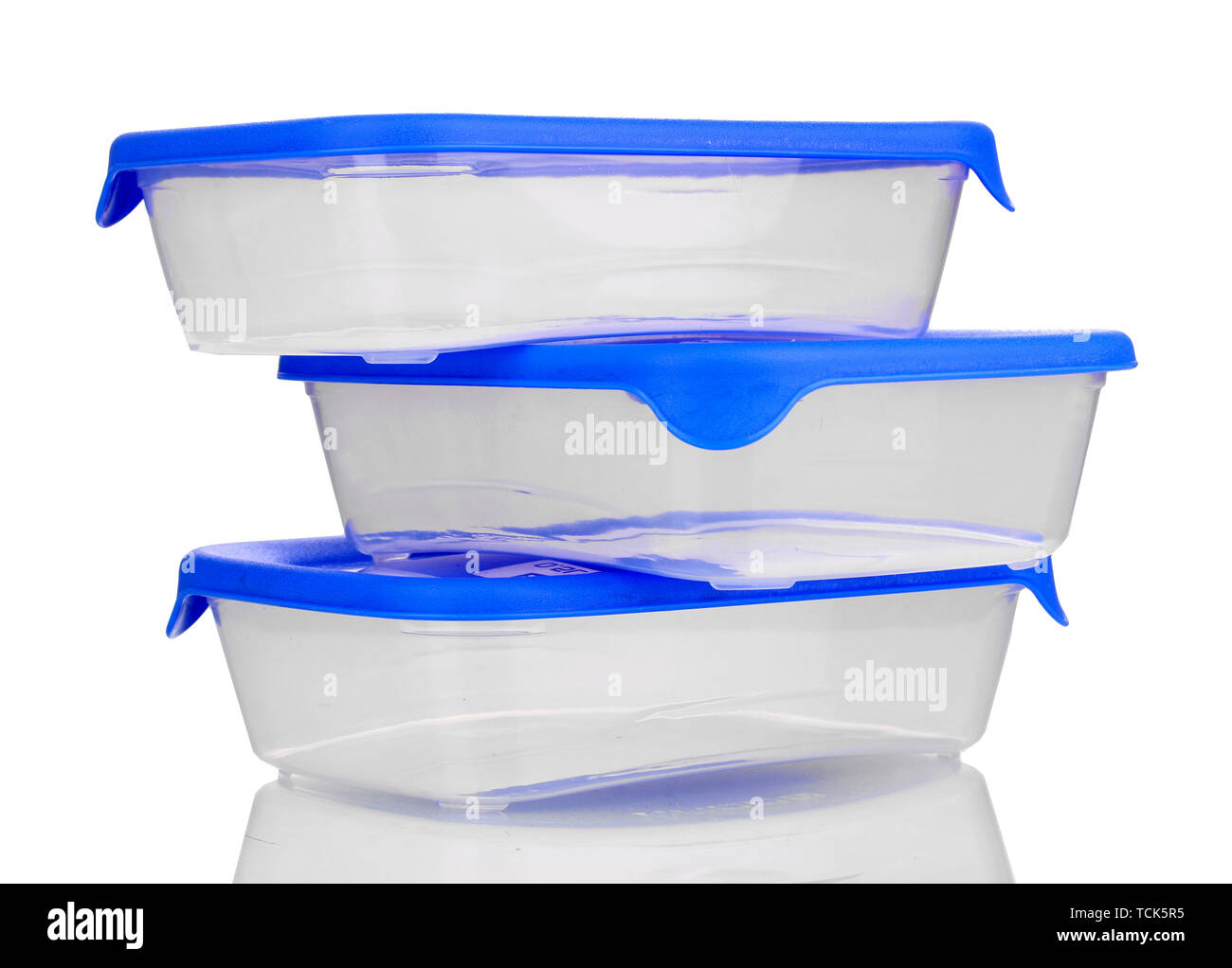 Plastic containers for food isolated on white Stock Photo - Alamy