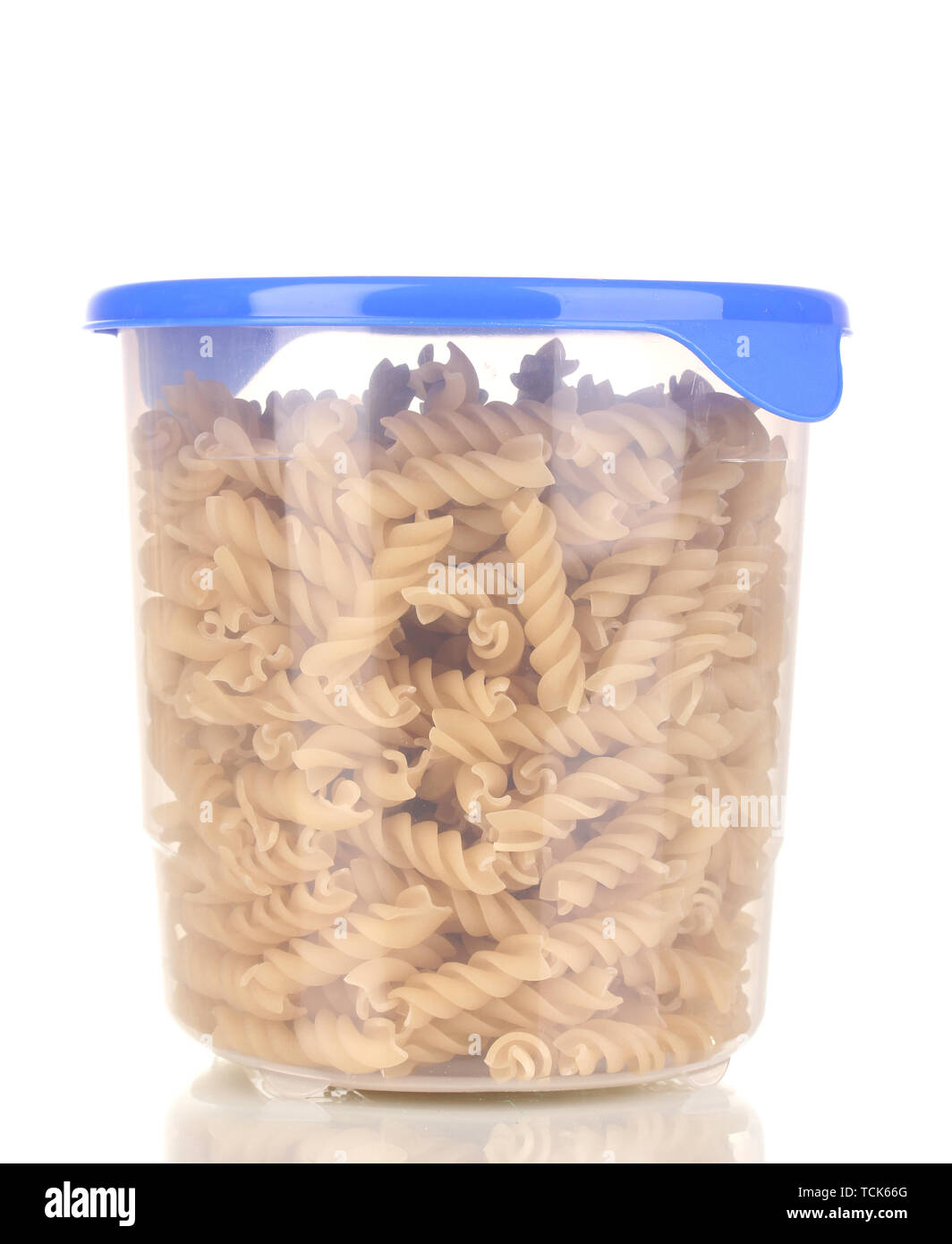 Filled plastic container isolated on white Stock Photo - Alamy