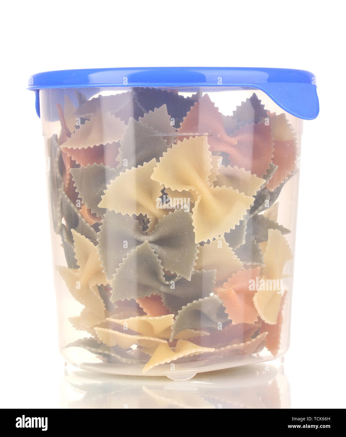 Filled plastic container isolated on white Stock Photo - Alamy