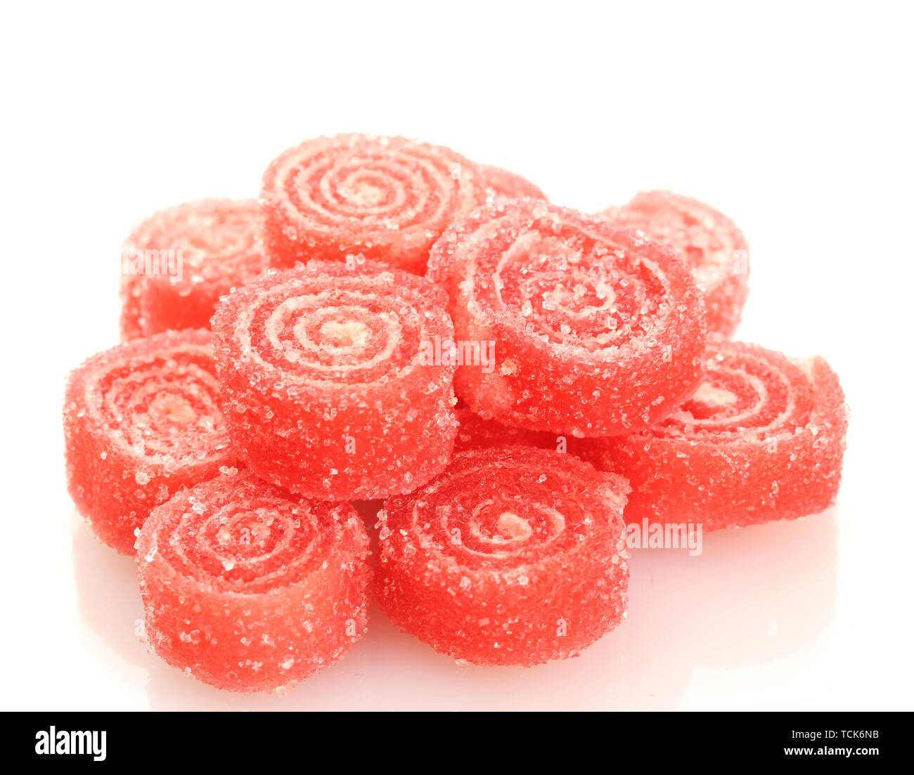 red jelly candies isolated on white Stock Photo - Alamy
