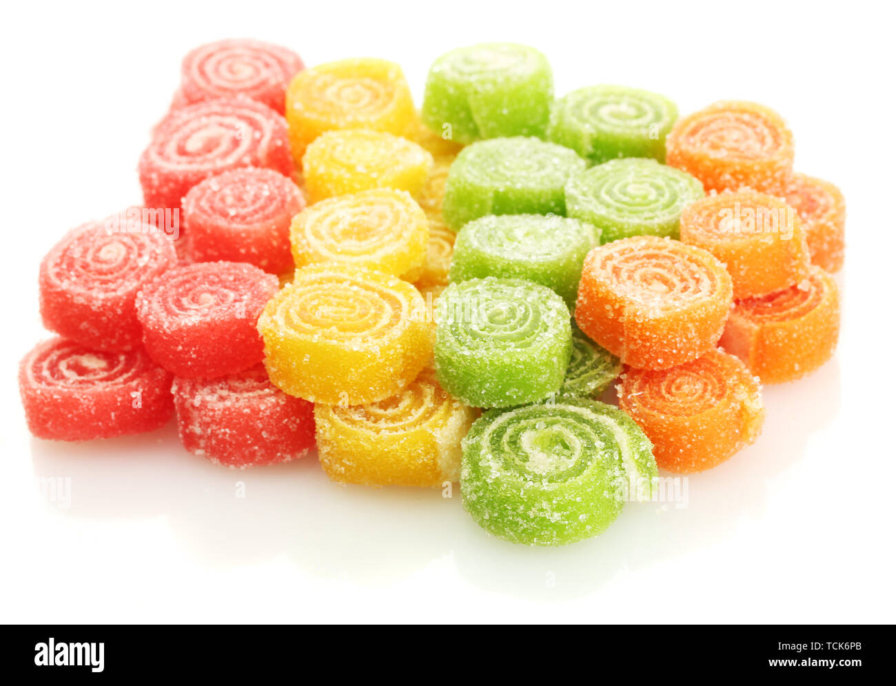 sweet jelly candies isolated on white Stock Photo - Alamy