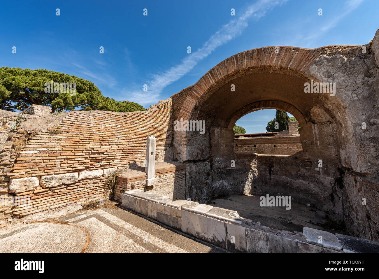 Ancient Roman thermal baths in Ostia Antica, Roman colony founded in ...
