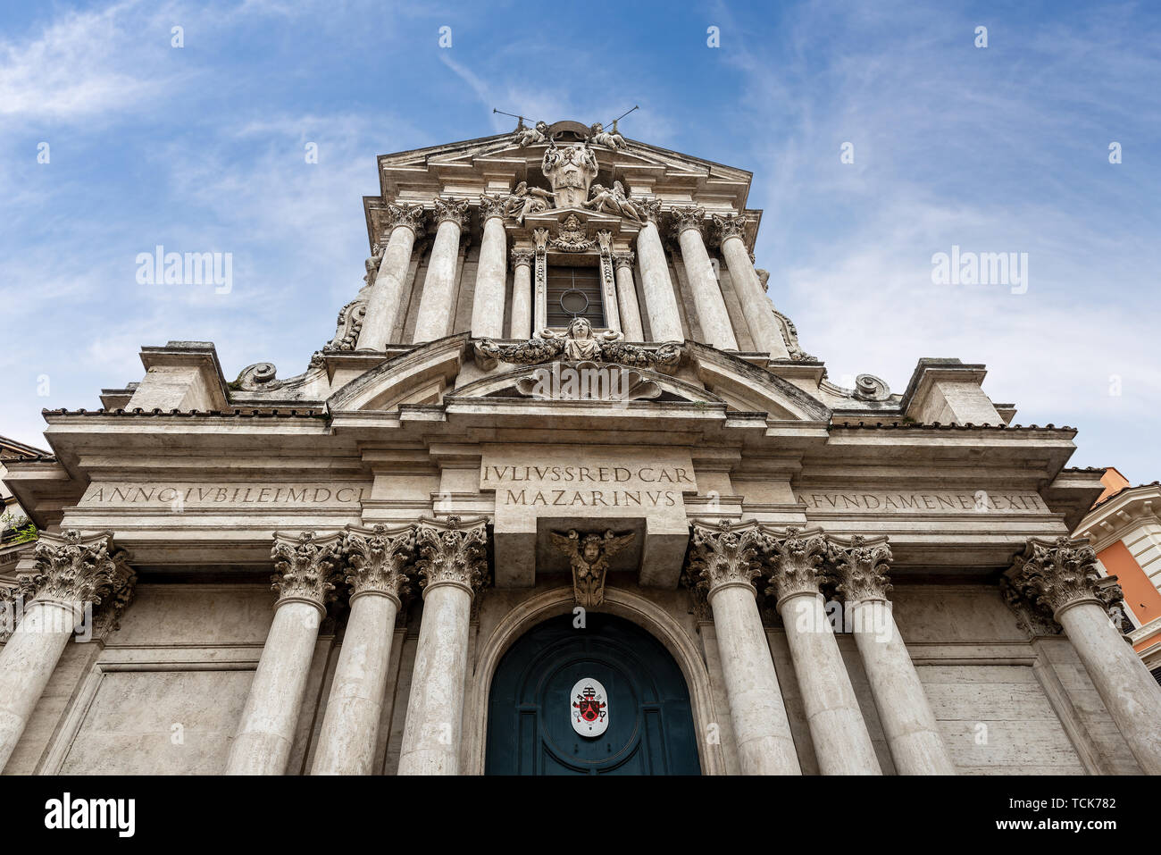 Ancient church of the Saints Vincenzo and Anastasio (1650) in Piazza di ...