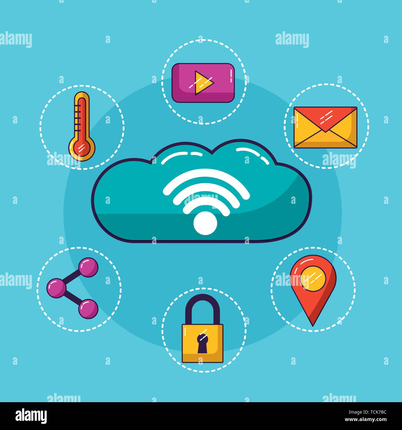 Laptop wifi connection linear hi-res stock photography and images - Alamy