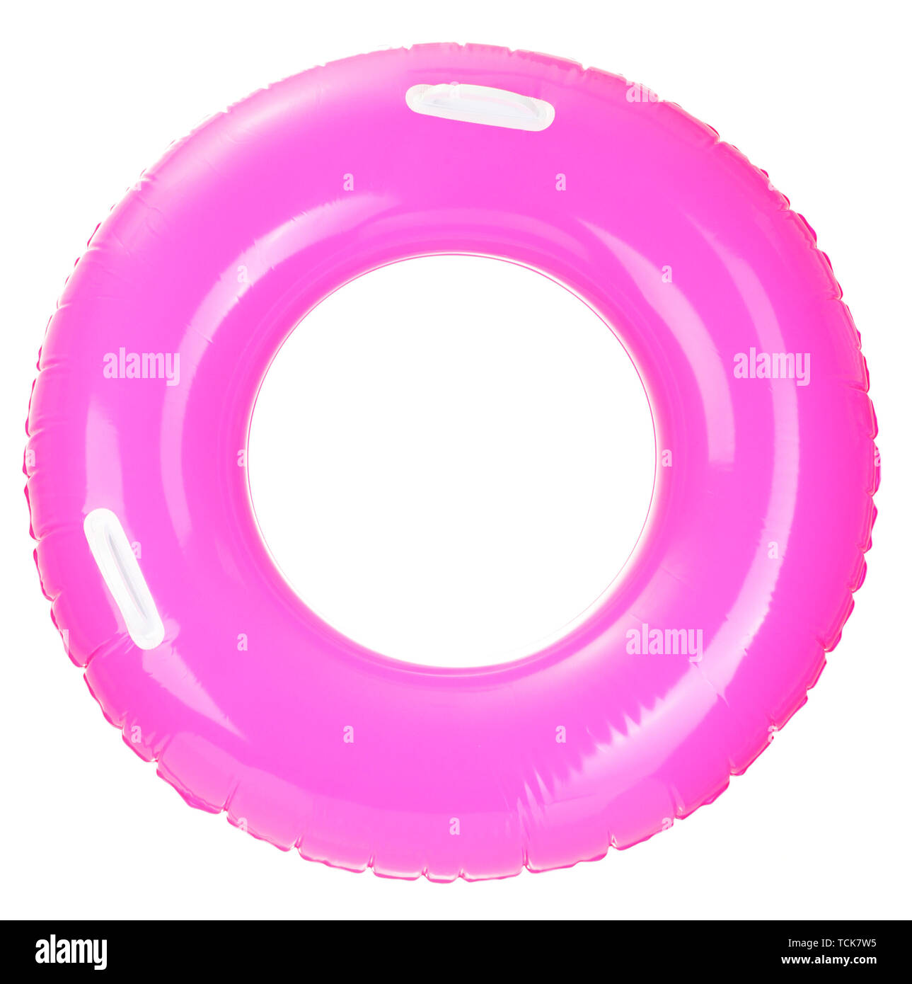 pink life ring isolated on white Stock Photo - Alamy