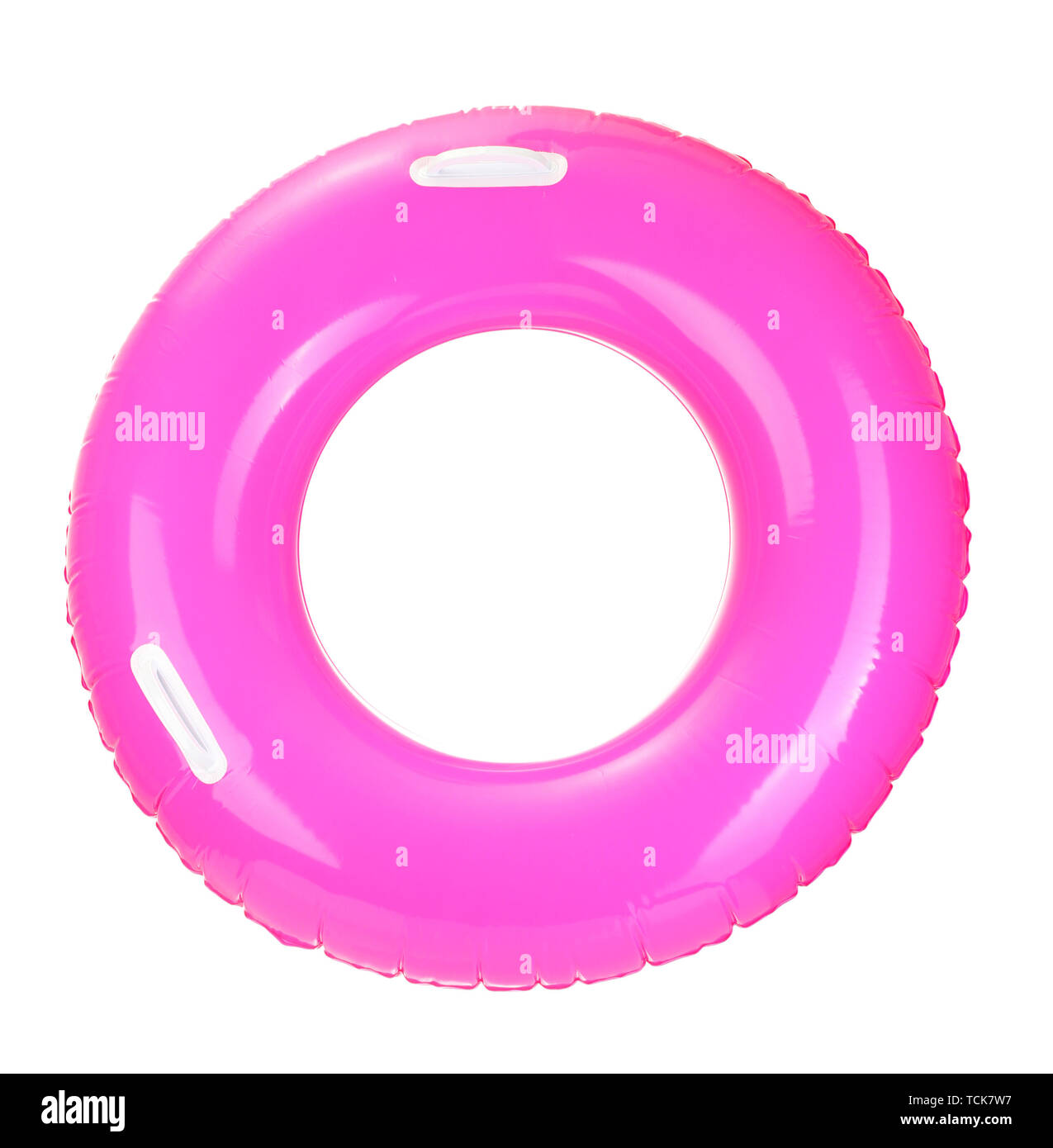 pink life ring isolated on white Stock Photo - Alamy
