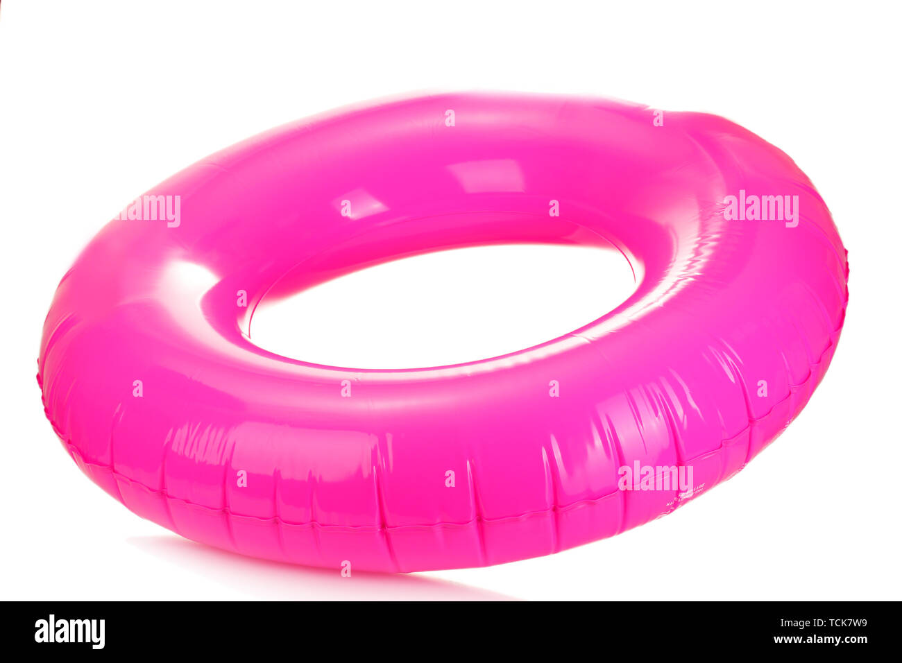 pink life ring isolated on white Stock Photo - Alamy
