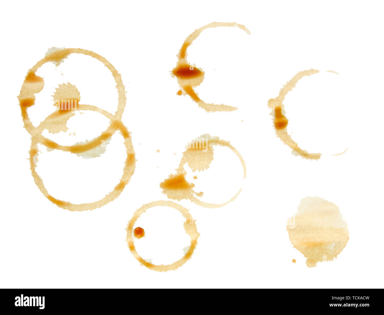 Coffee stains isolated on white Stock Photo - Alamy