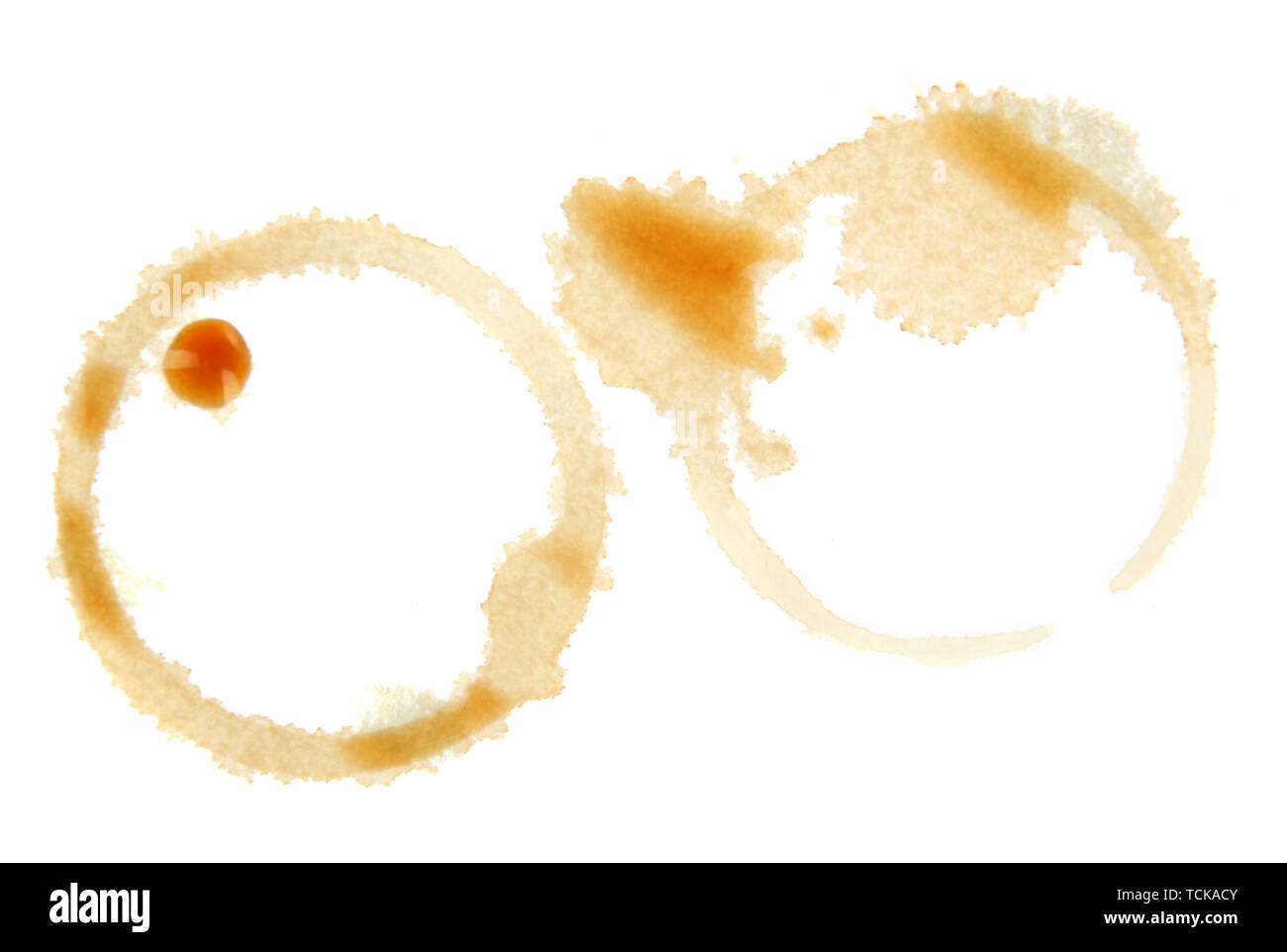 Coffee stains isolated on white Stock Photo - Alamy