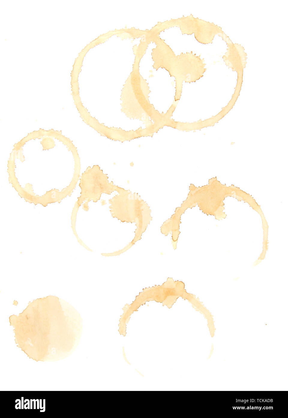 Coffee stains isolated on white Stock Photo - Alamy