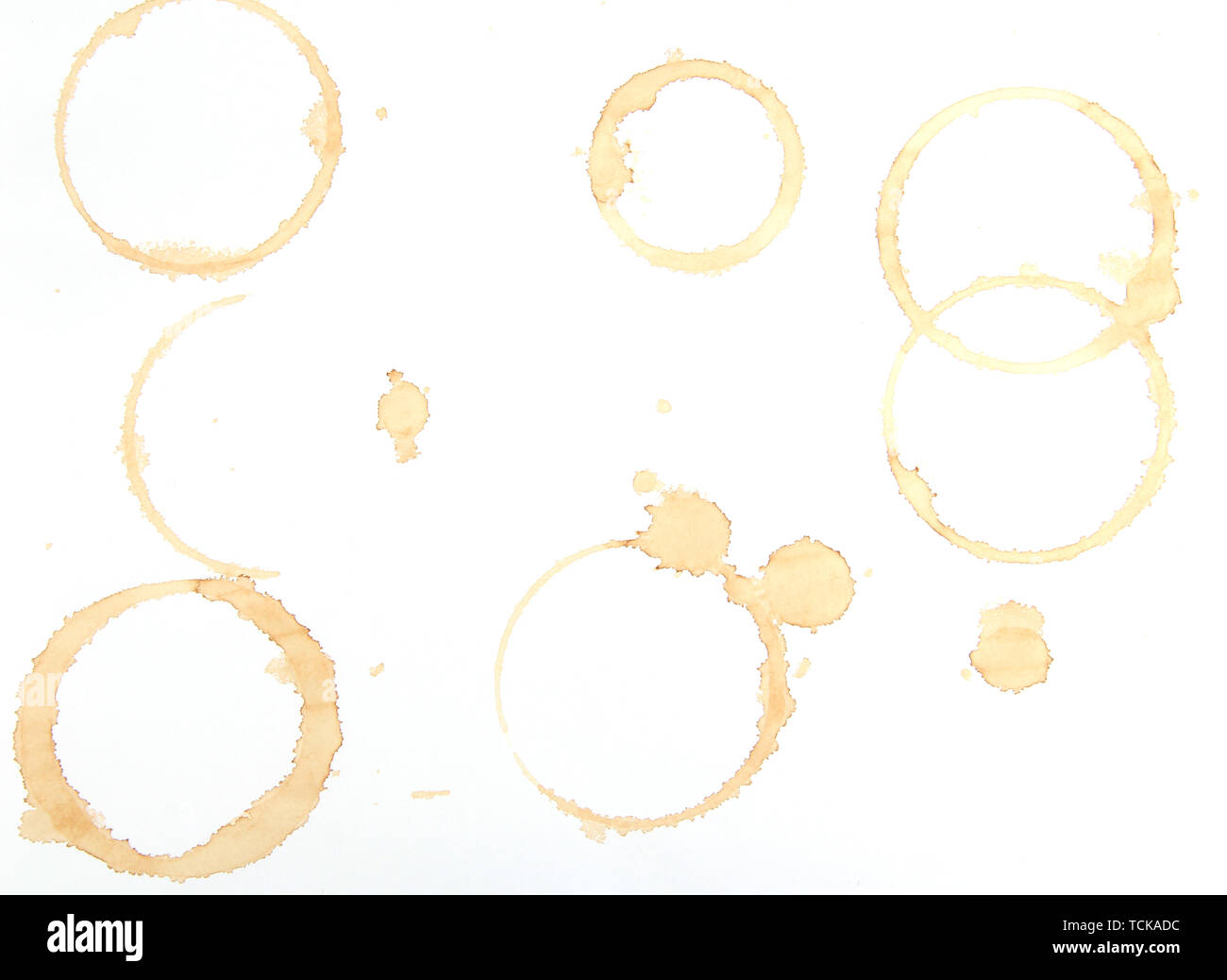 Coffee stains isolated on white Stock Photo - Alamy