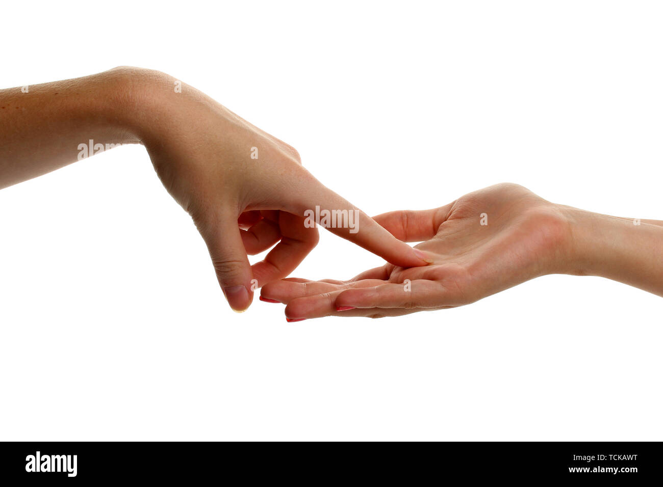 reading the lines hand isolated on white Stock Photo - Alamy